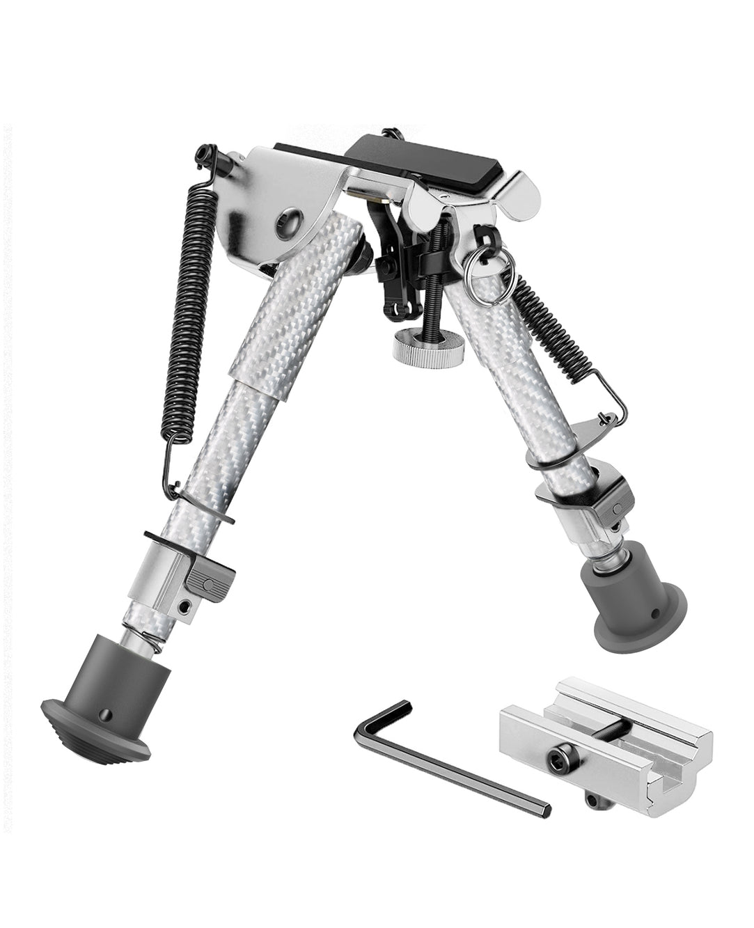 Cvlife 6-9 Inches Carbon Fiber Silver Bipod Picatinny Bipod with Adapt ...