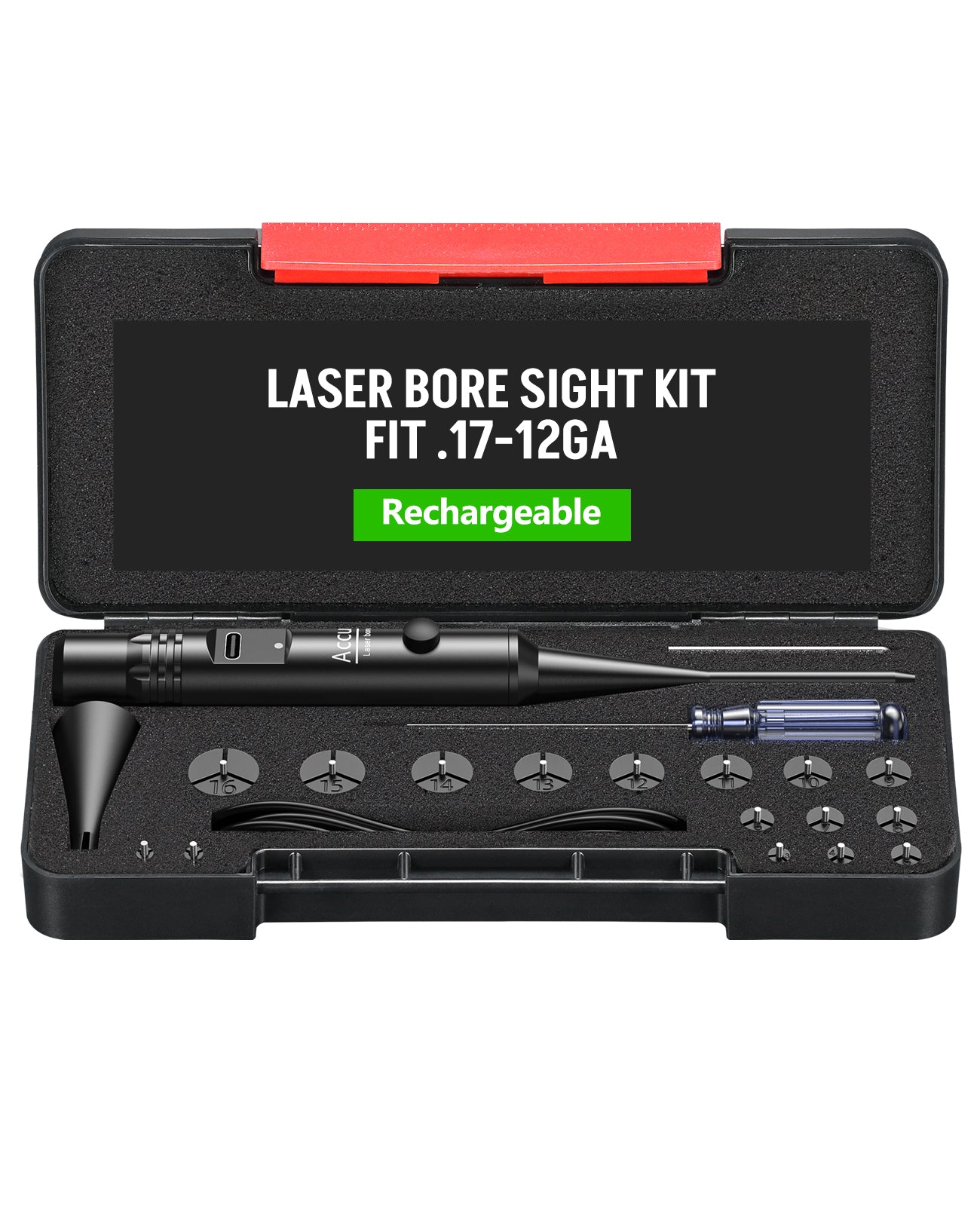 CVLIFE Rechargeable Red/Green Laser Boresighter Kit for .17-12GA