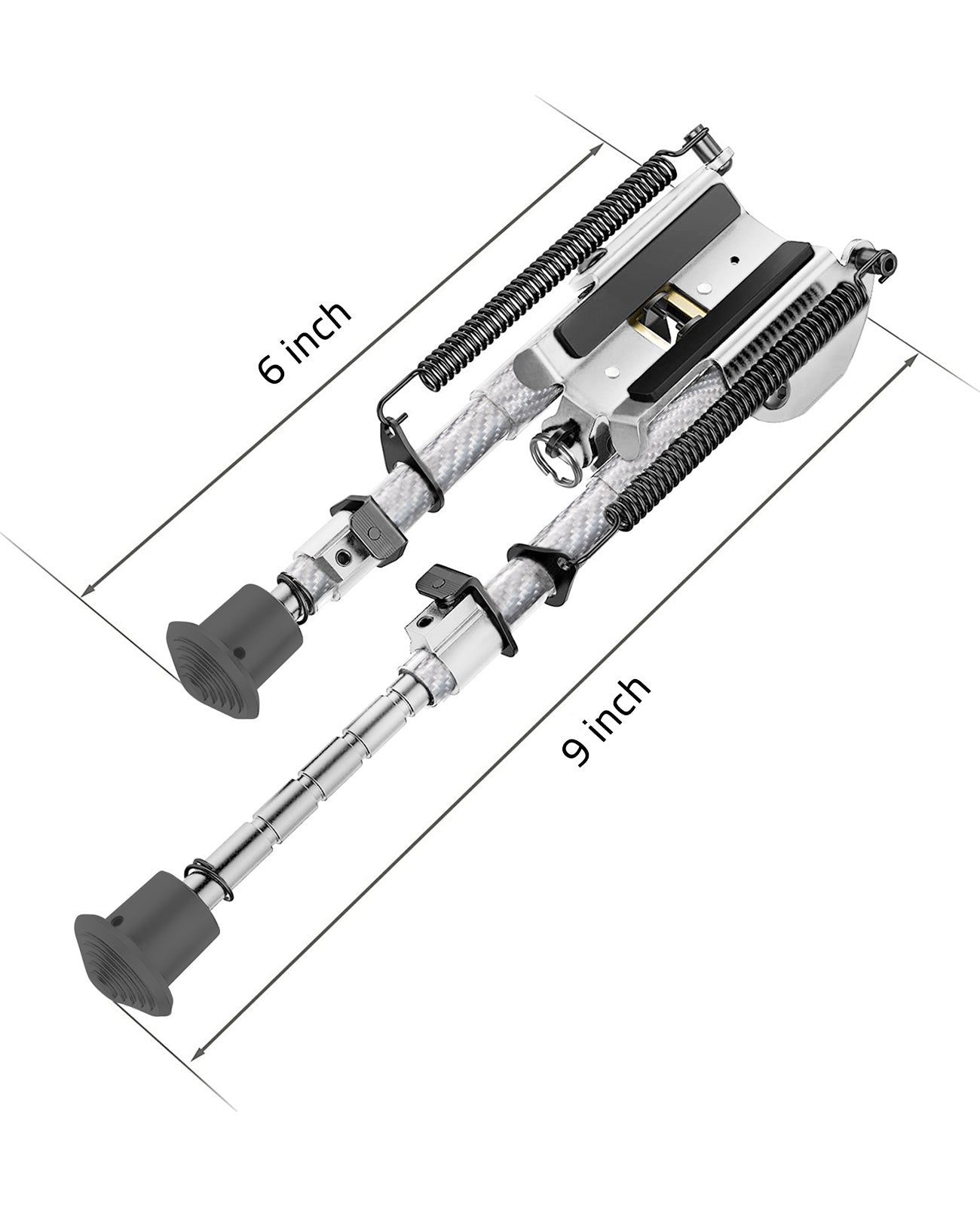 Cvlife 6-9 Inches Carbon Fiber Silver Bipod Picatinny Bipod with Adapt ...