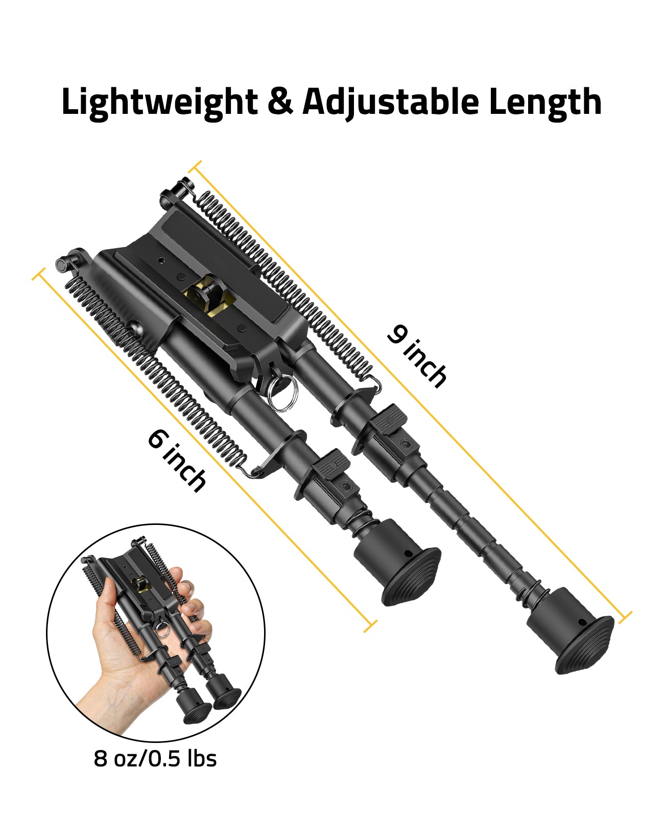 CVLIFE 6-9 Inches Bipod Picatinny Bipod with Adapter