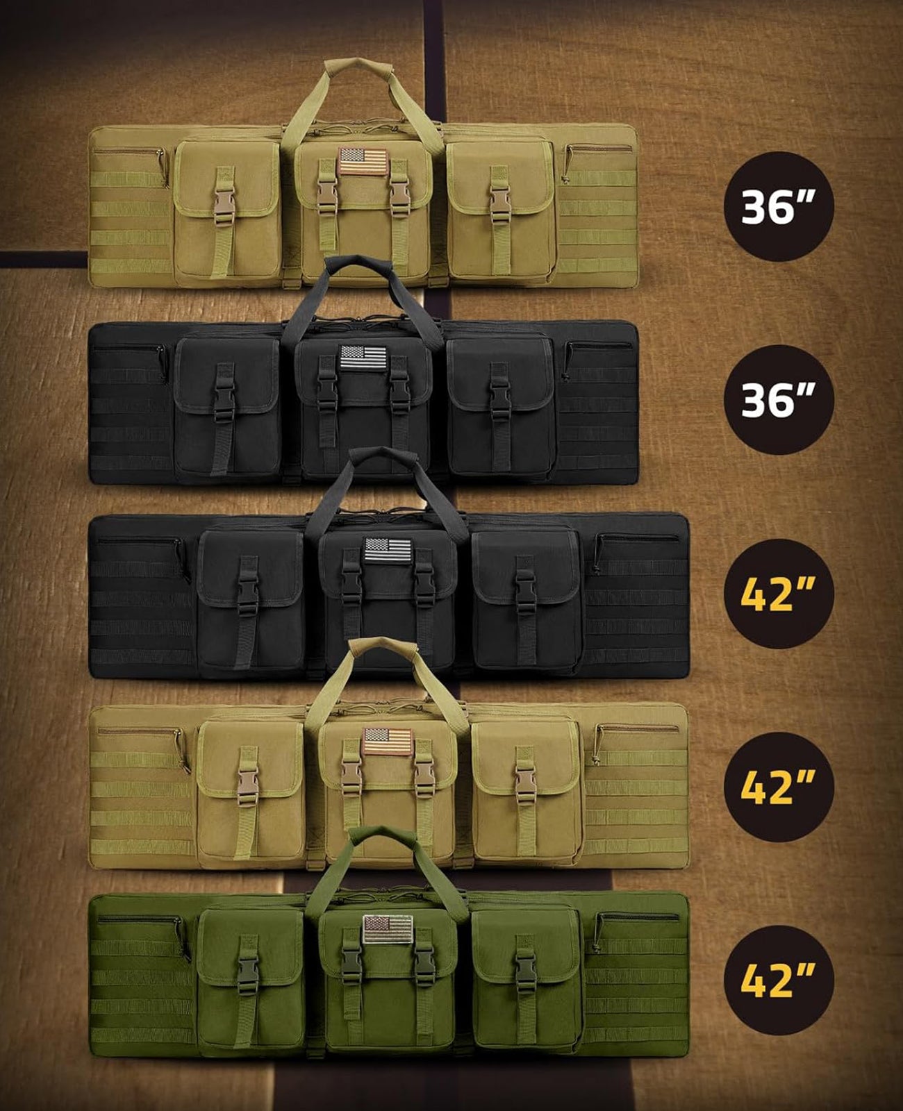 CVLIFE 42 Inches Double Soft Rifle Case Long Bag