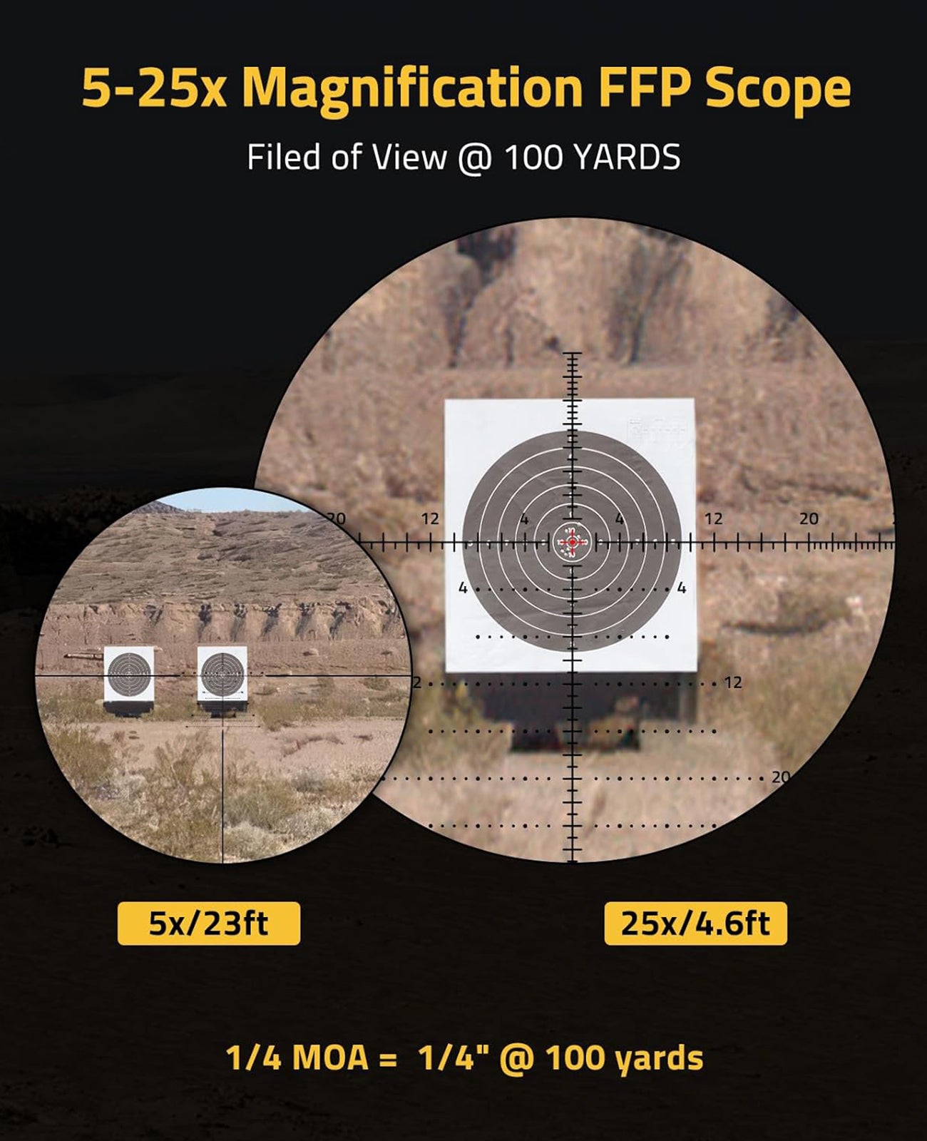 CVLIFE BearSwift 5-25x56 FFP Rifle Scope First Focal Plane Riflescope