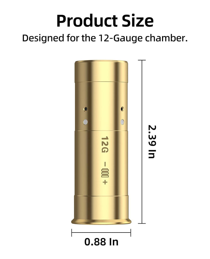 CVLIFE Bore Sight 12-Gauge Red Laser Boresighter with Extra Batteries