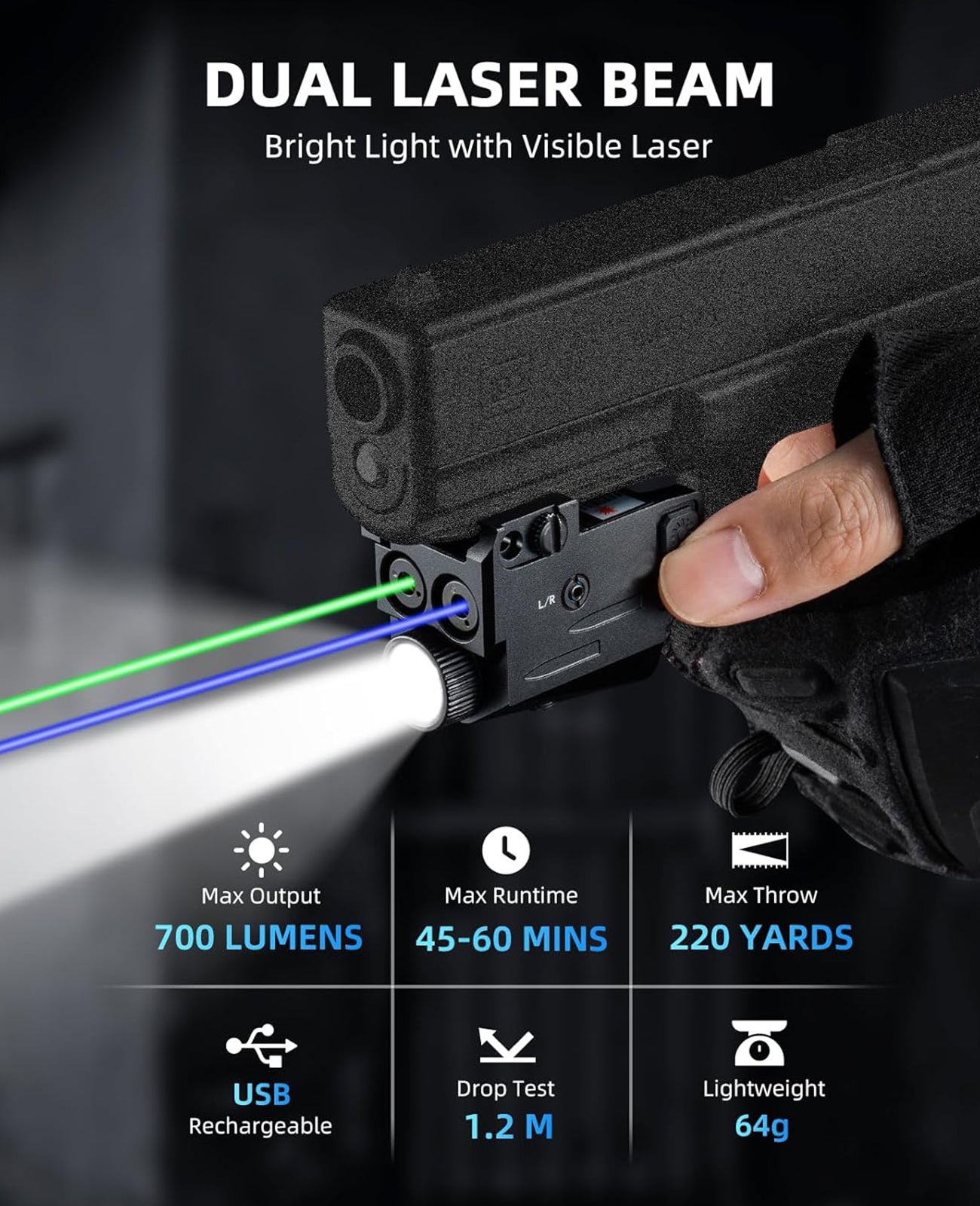 CVLIFE Dual Laser Beam Flashlight Combo