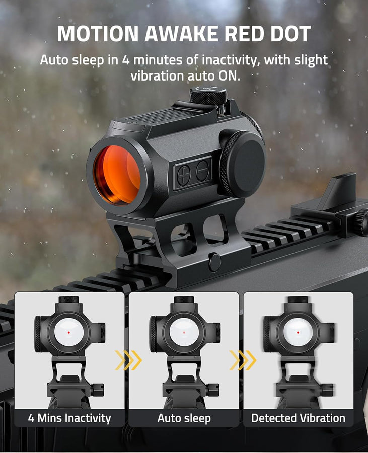 CVLIFE EagleFeather Solar Red Dot Sight 2 MOA Shake to Awake Solar Sig