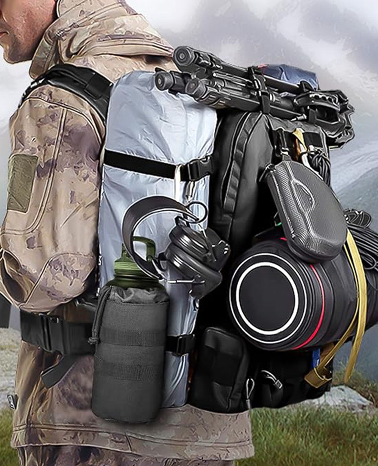 CVLIFE Military Tactical Backpack Molle Bag Army Assault Pack Detachab