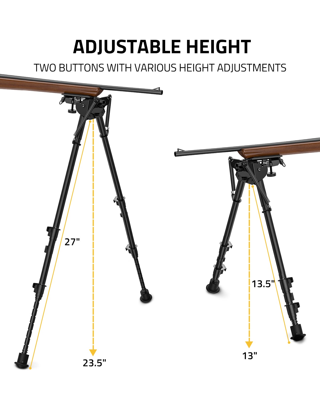 CVLIFE Rifle Bipod Pivot Tilt Bipod with Swivel-Stud
