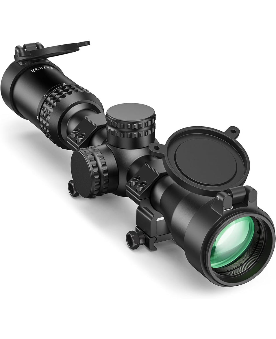 CVLIFE JackalHowl 2-7x32 Scope BDC Reticle Optics with 20mm Scope Ring