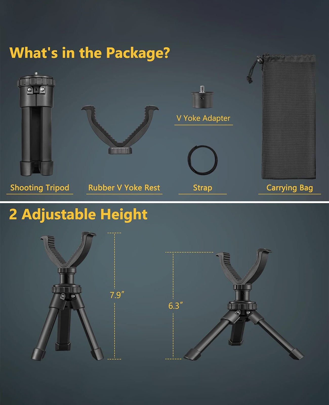 CVLIFE Shooting Rest Tripod Durable Adjustable Height Rifle Shooting T