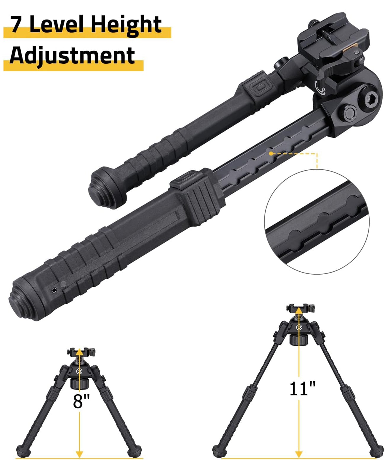 CVLIFE Tactical Rifle Bipod Quick Release Picatinny Bipod