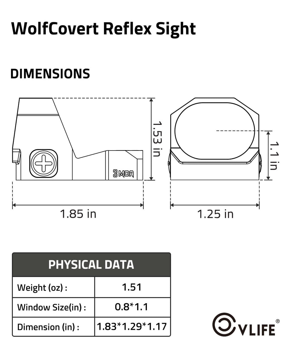 CVLIFE WolfCovert Motion Awake Red/Green Dot Sight