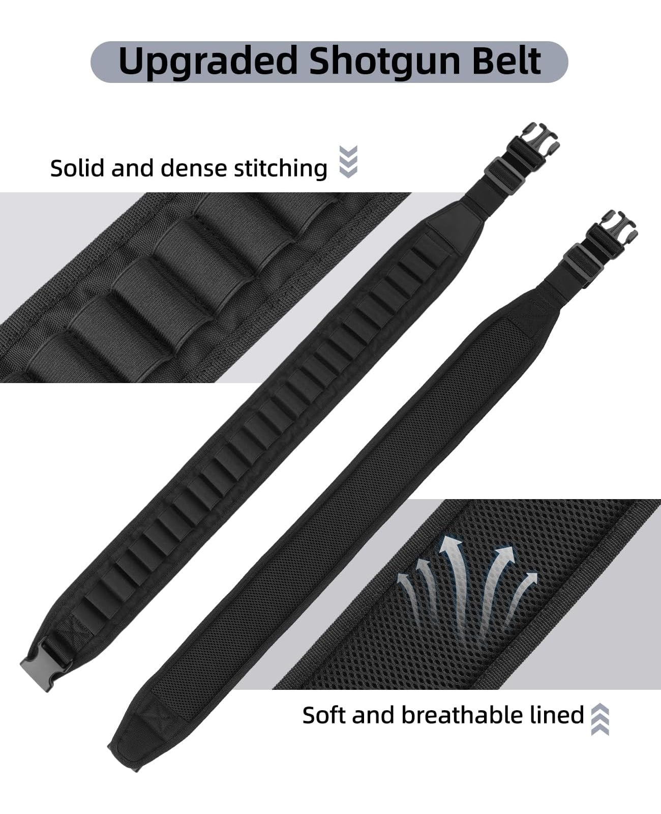 CVLIFE 25 Rounds Bandolier Shotgun Shell Belt for 10 or 12 Gauge - Glo