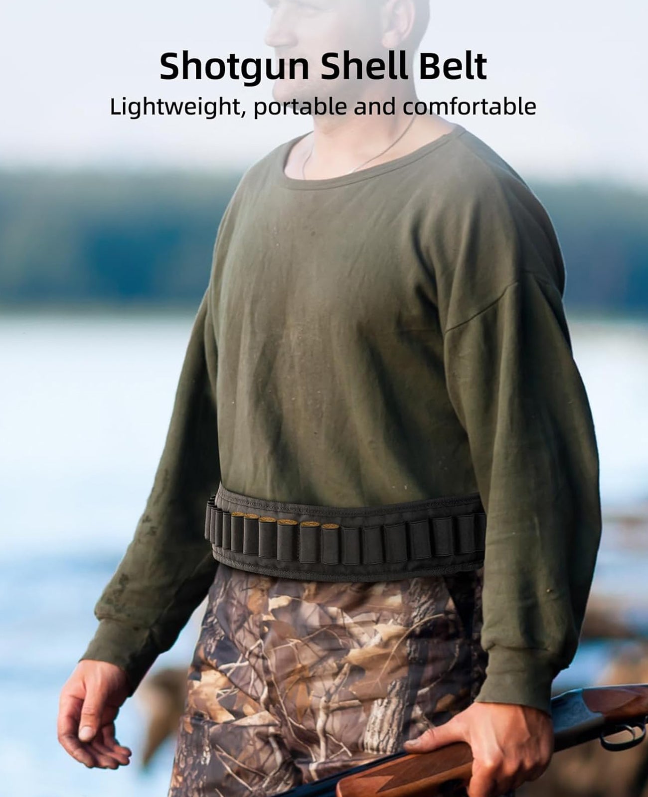 CVLIFE 25 Rounds Bandolier Shotgun Shell Belt for 10 or 12 Gauge - Glo