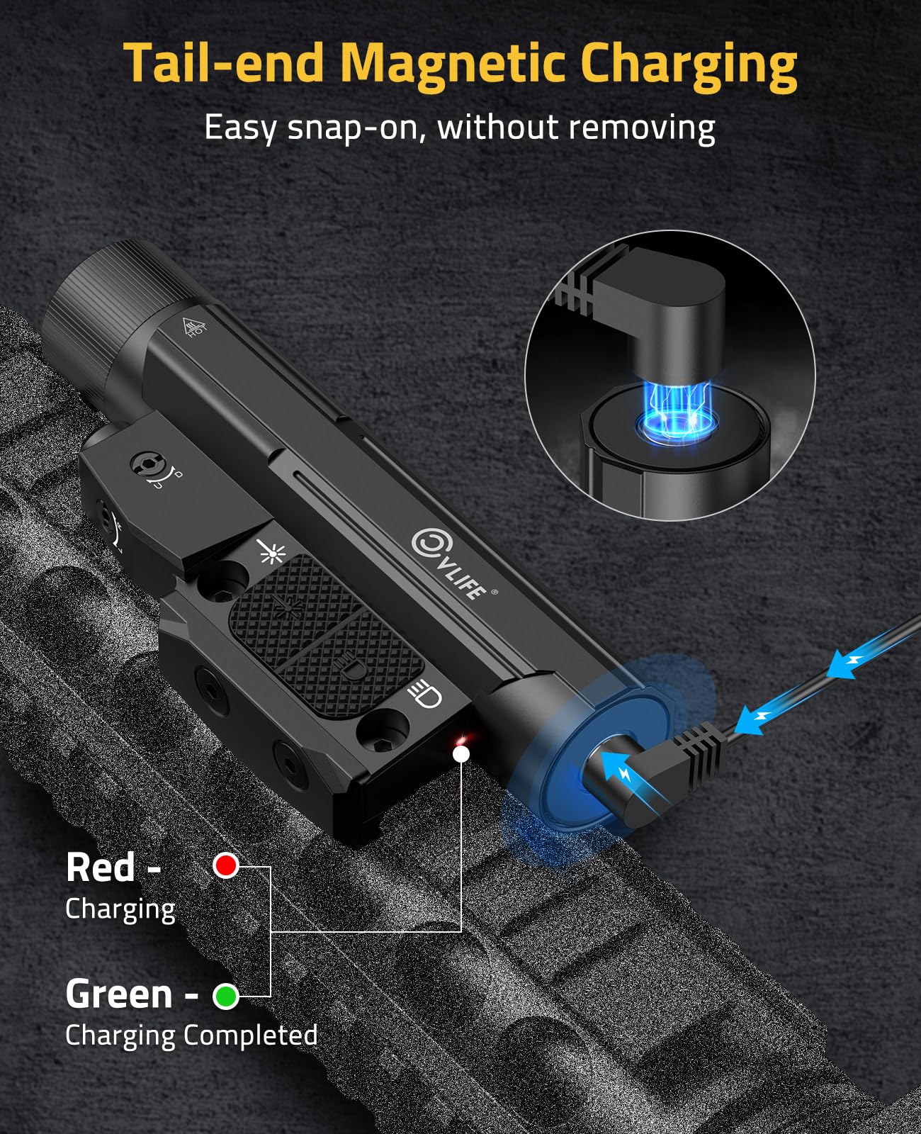 CVLIFE 2600 Lumens Easy Touch Switch Rifle Laser Light Combo