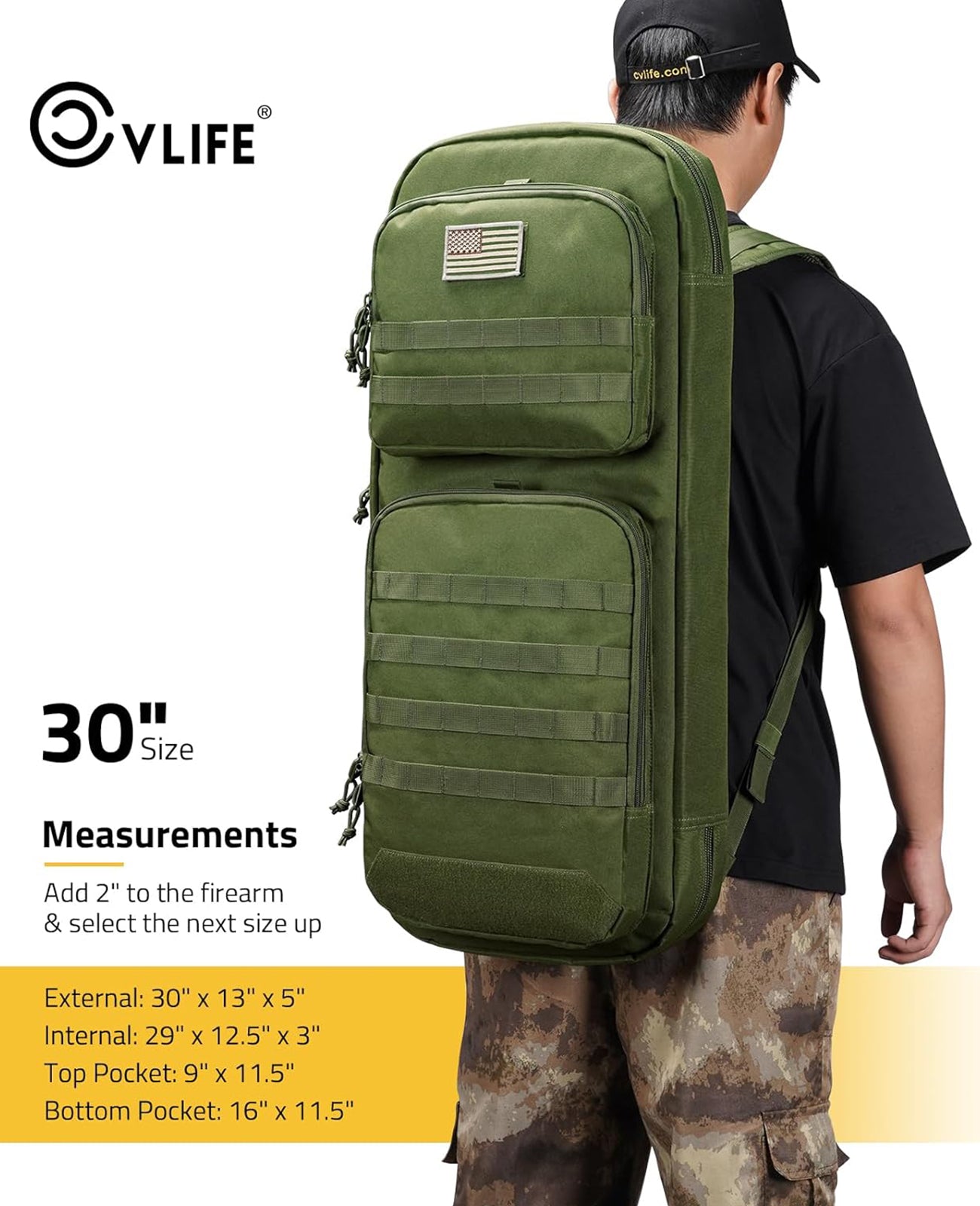 CVLIFE 30" Gun Bag Rifle Backpack