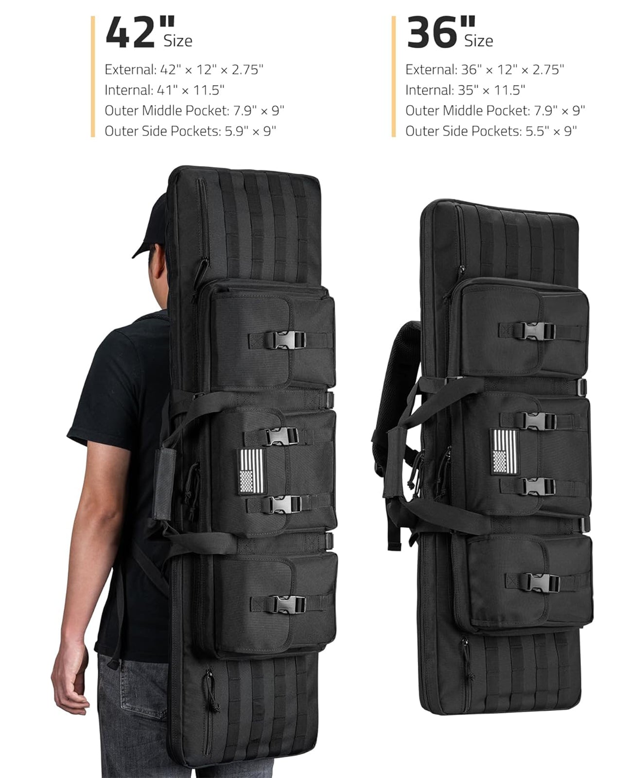 CVLIFE 36 Inches Double Soft Rifle Case Long Bag