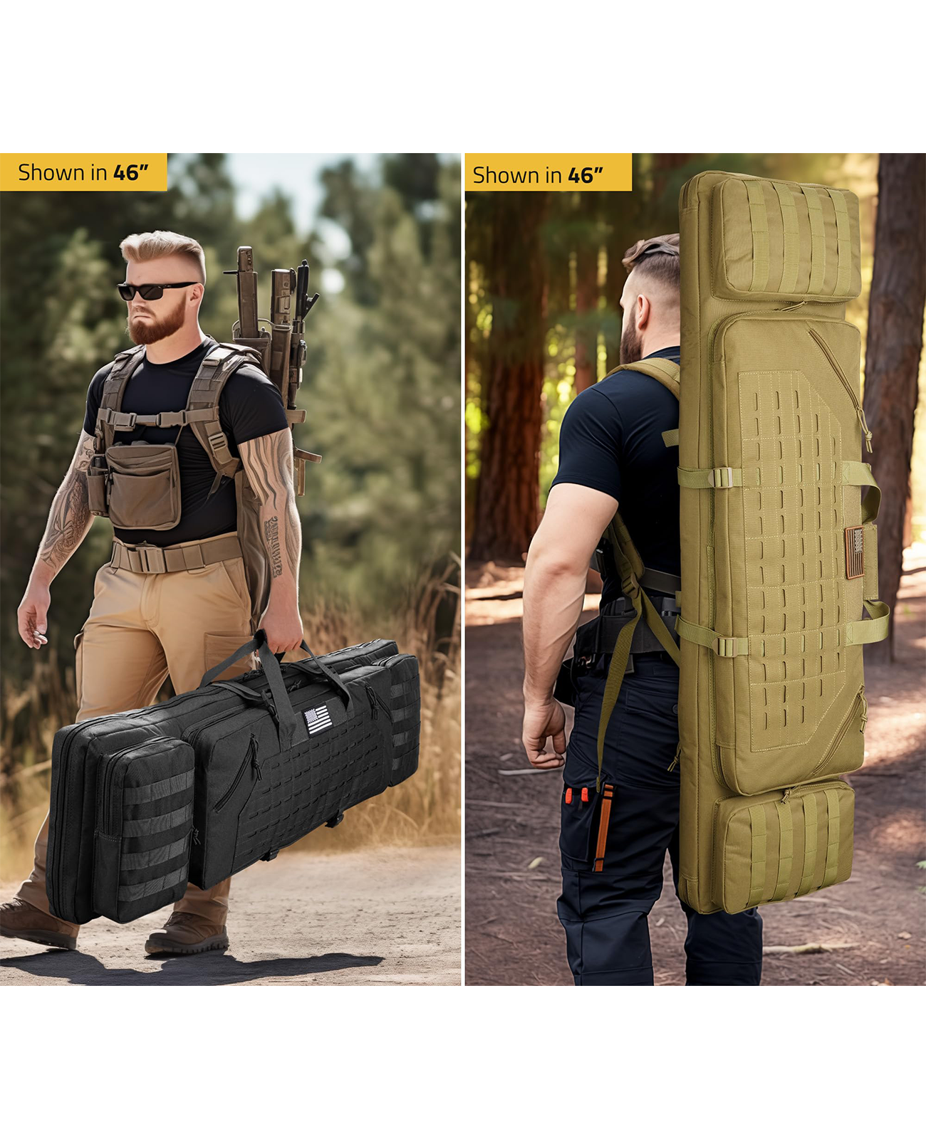CVLIFE 46" Soft Rifle Case Double Long Gun Bag