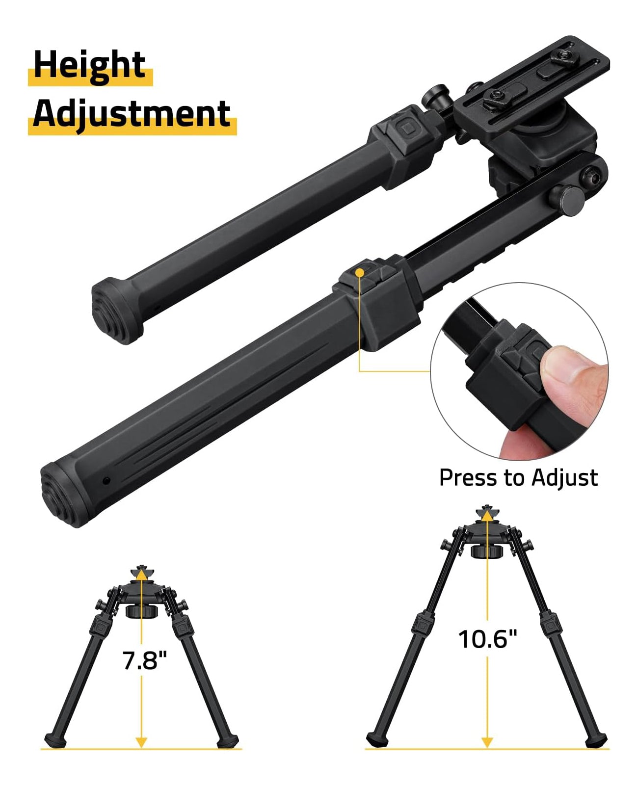 CVLIFE Bipod Compatible with Mlok Bipods