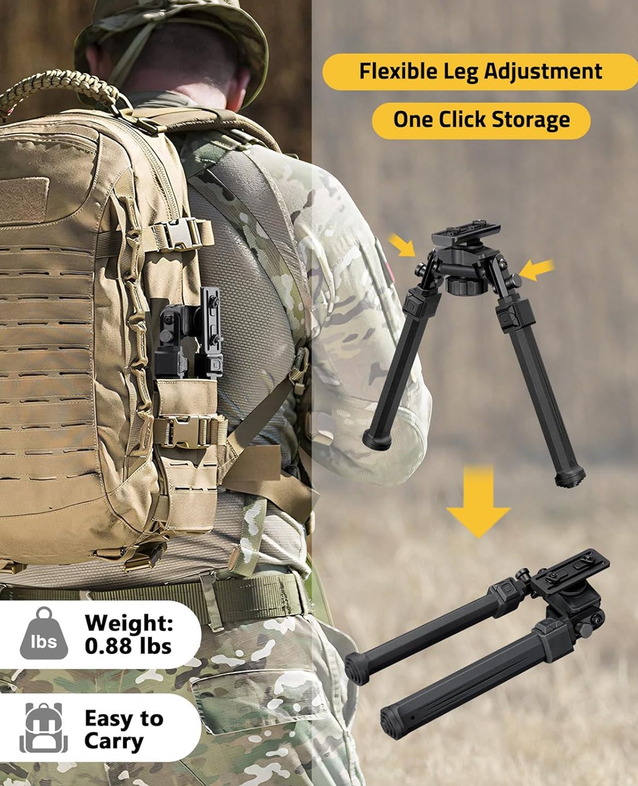CVLIFE Bipod Compatible with Mlok Bipods