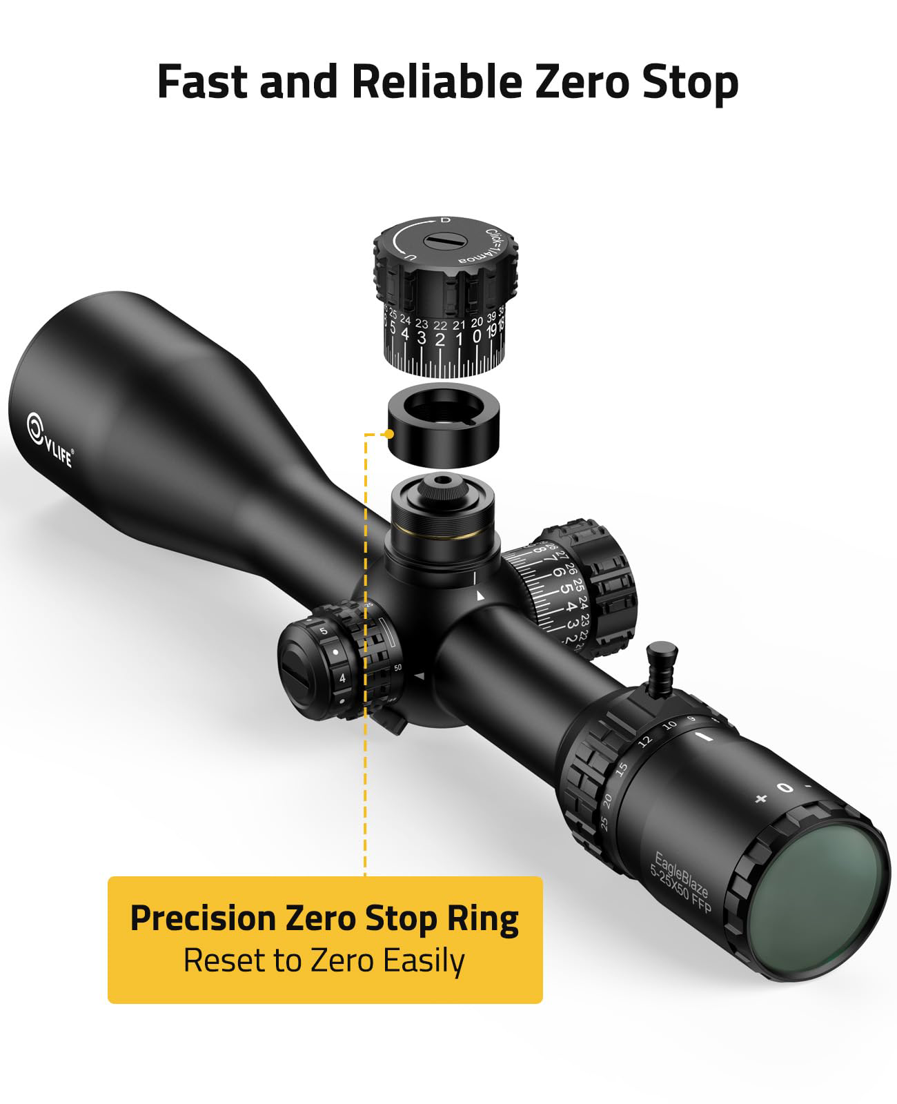 CVLIFE EagleBlaze 5-25x50 FFP Rifle Scope