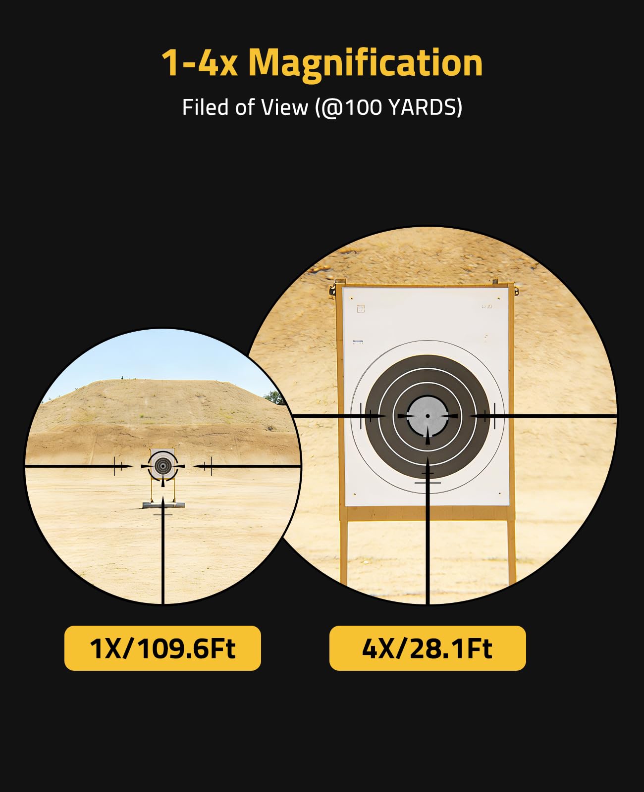 CVLIFE EagleFeather 1-4x24 LPVO CQB Rifle Scope with Mount