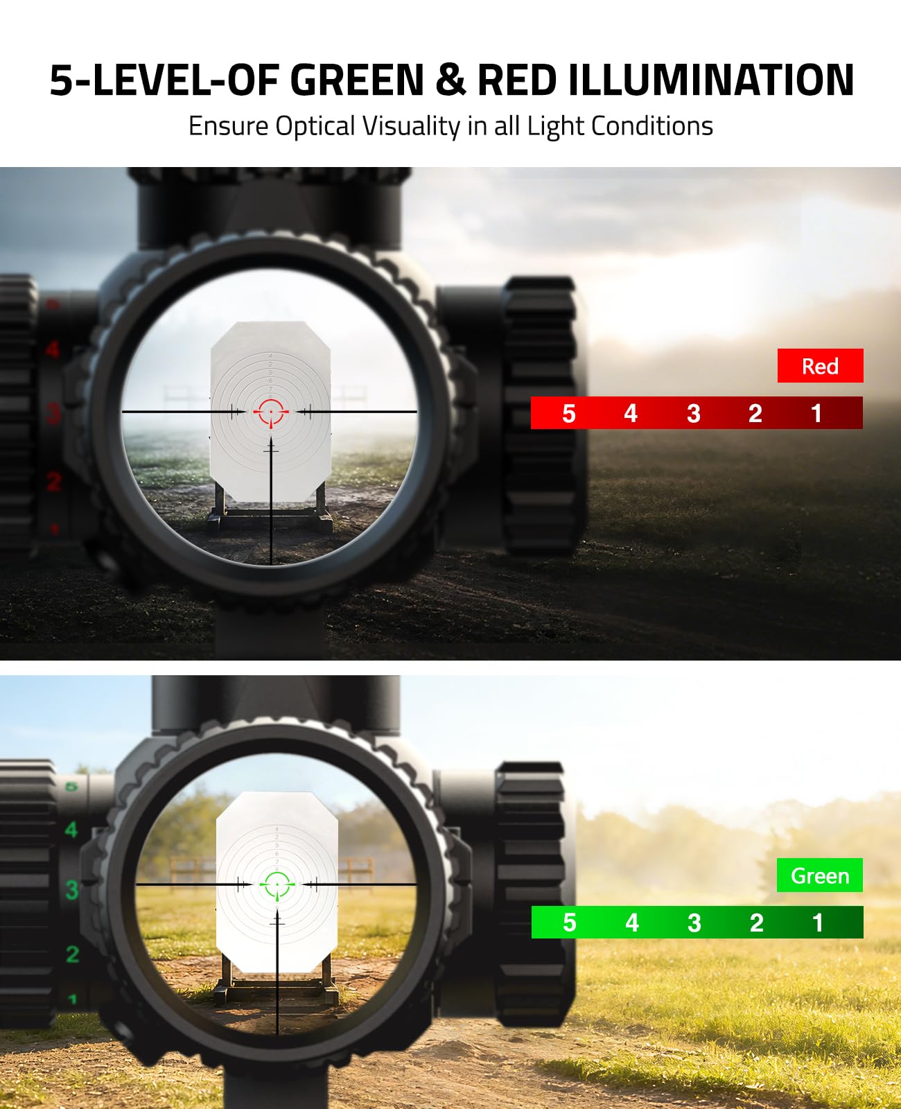 CVLIFE EagleFeather 1-4x24 LPVO CQB Rifle Scope with Mount