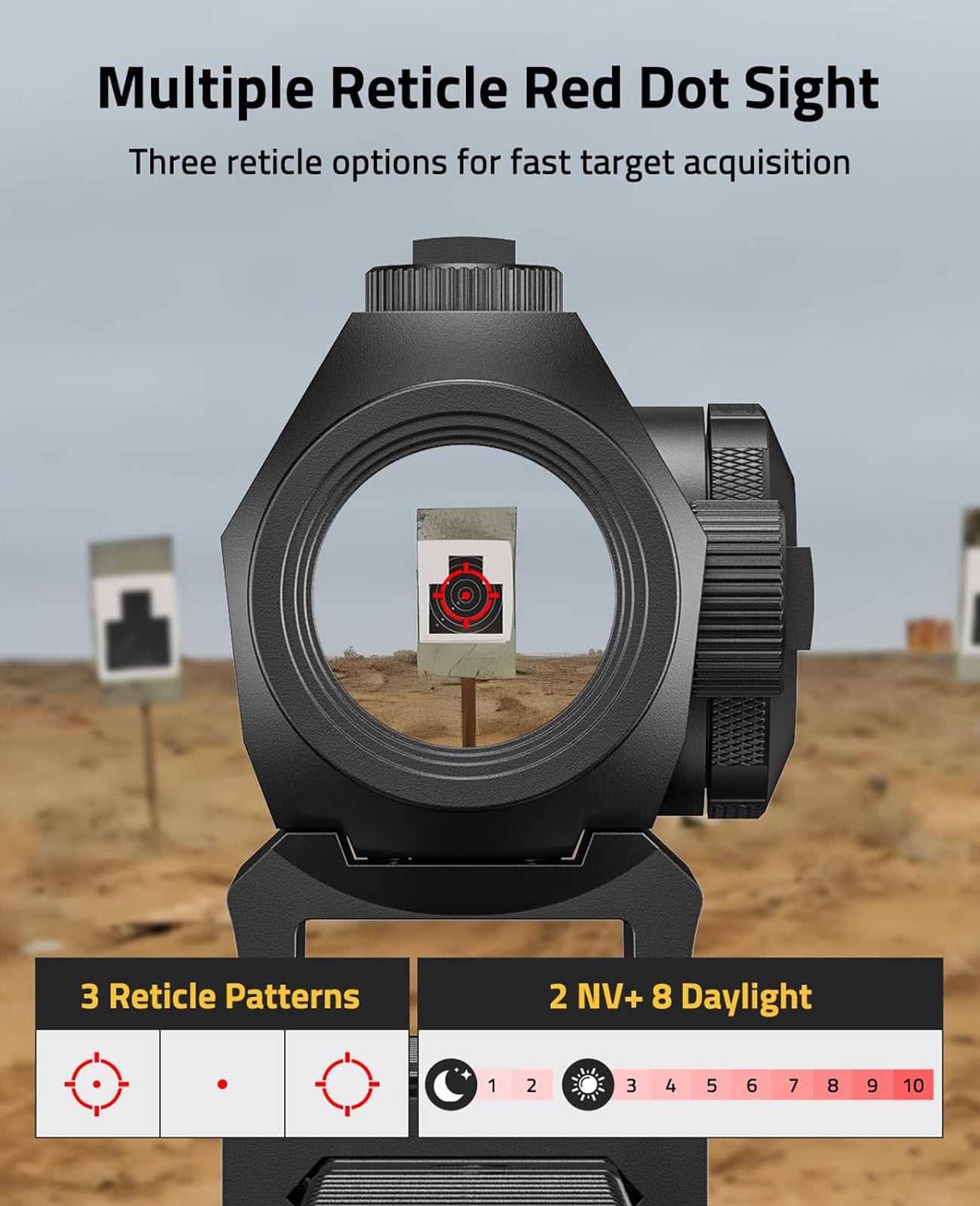 CVLIFE EagleFeather Réticule Multiple Point 2 MOA & Cercle 65 MOA Poin