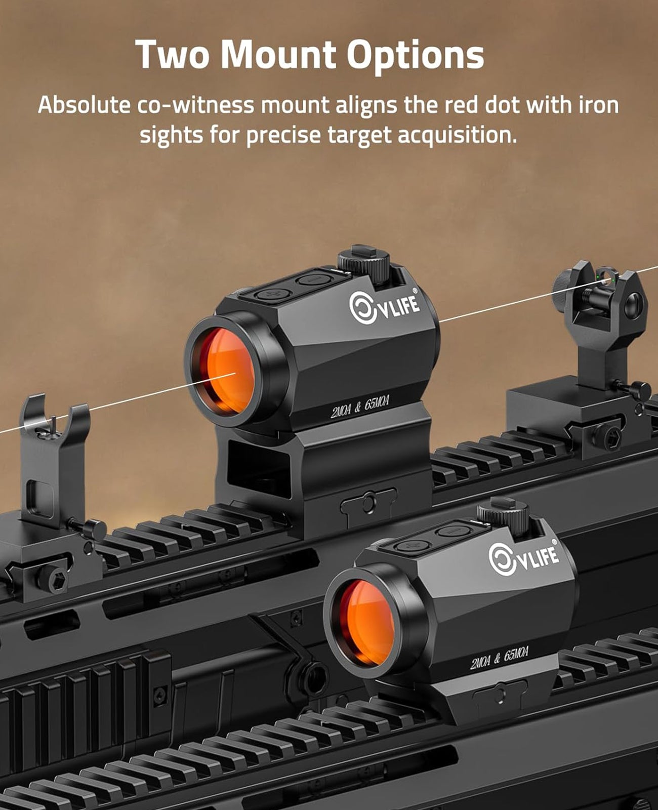 CVLIFE EagleFeather Multiple Reticle 2 MOA Dot & 65 MOA Circle Red Dot