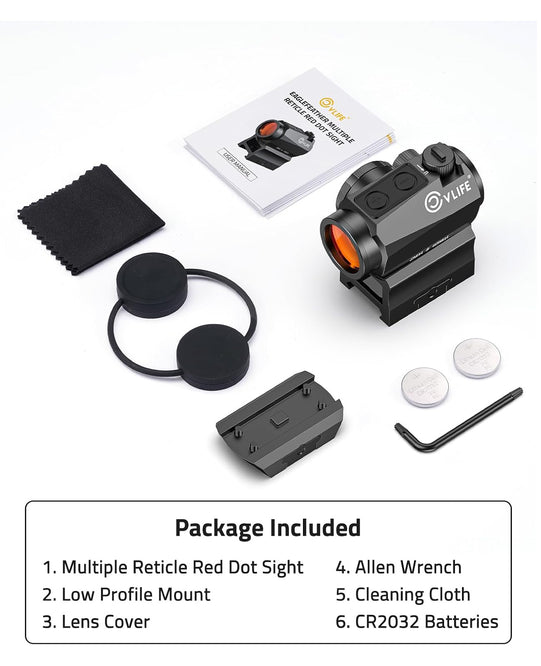 CVLIFE EagleFeather Multiple Reticle 2 MOA Dot & 65 MOA Circle Red Dot