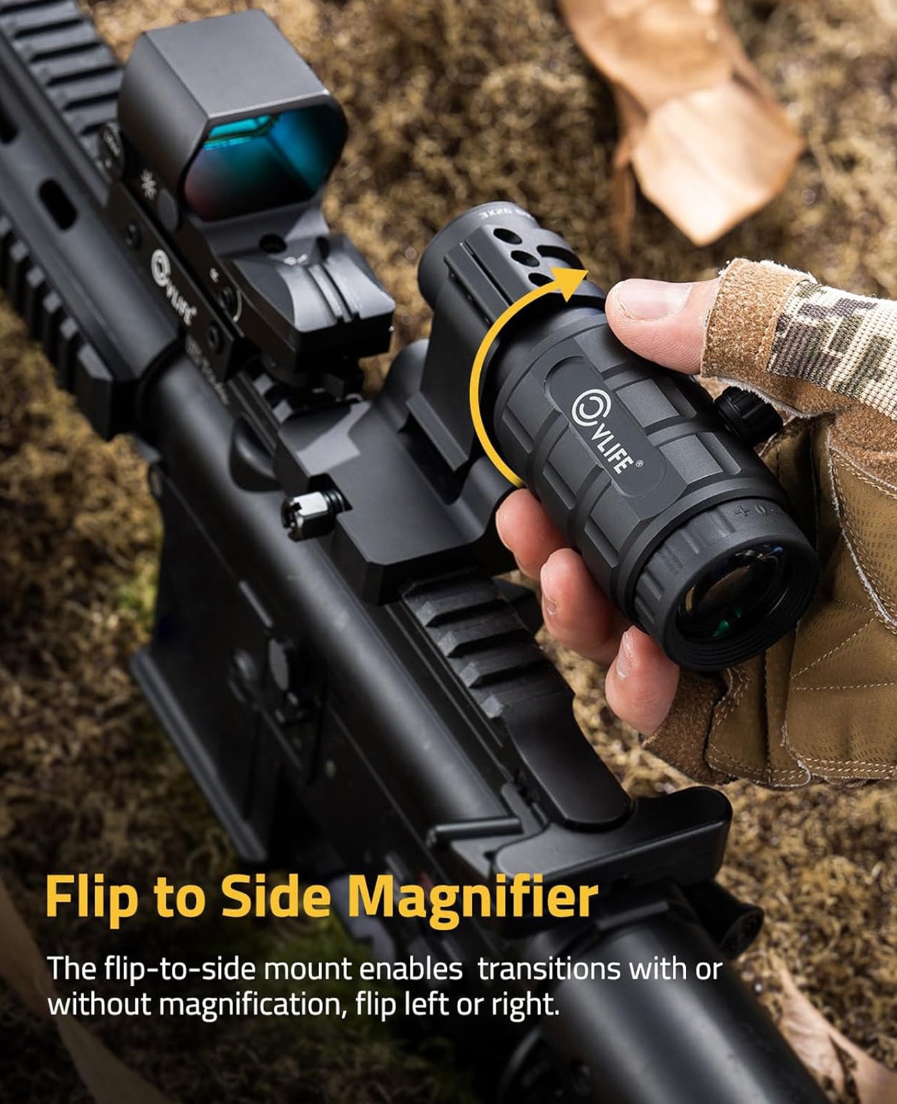 CVLIFE EagleFeather S02 Multiple Reticle Red Dot and Magnifier Combo