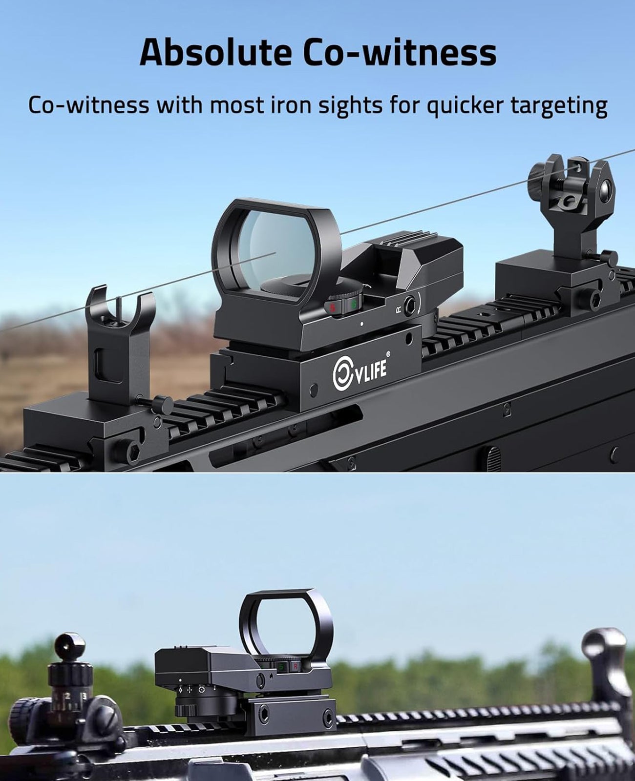 CVLIFE FoxSpook 31×21mm Motion Awake Multi Reticles Green & Red Dot Si