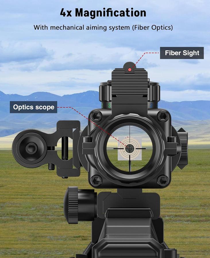 CVLIFE JackalHowl 4x32 Prism Rifle Scope Red & Green & Blue Illuminate