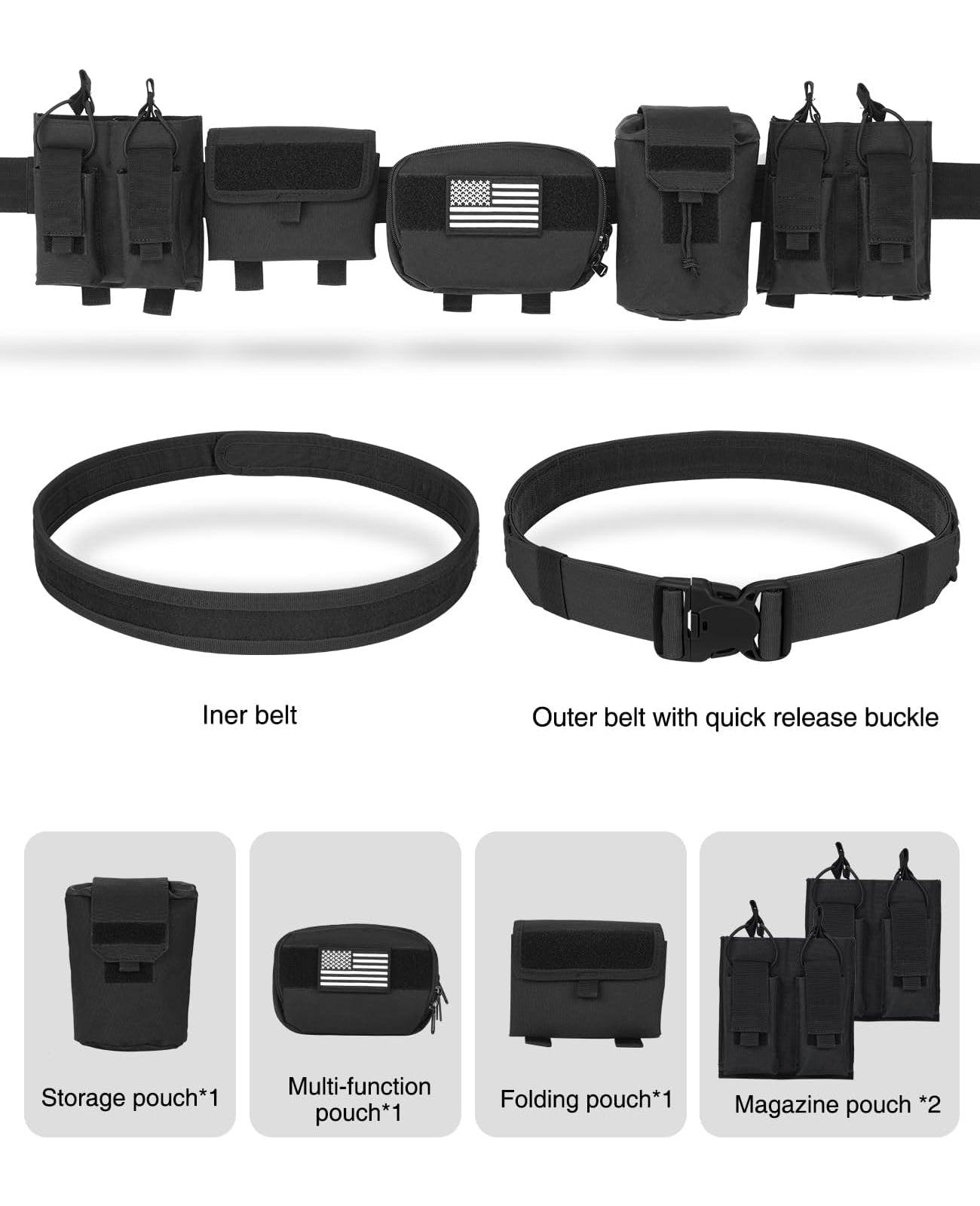 CVLIFE Men Battle Multifunctional 7 in 1 Duty Belt
