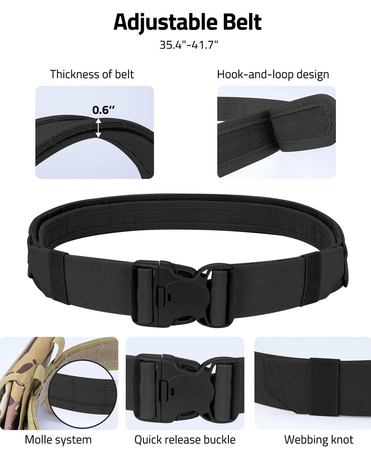 CVLIFE Men Battle Multifunctional 7 in 1 Duty Belt