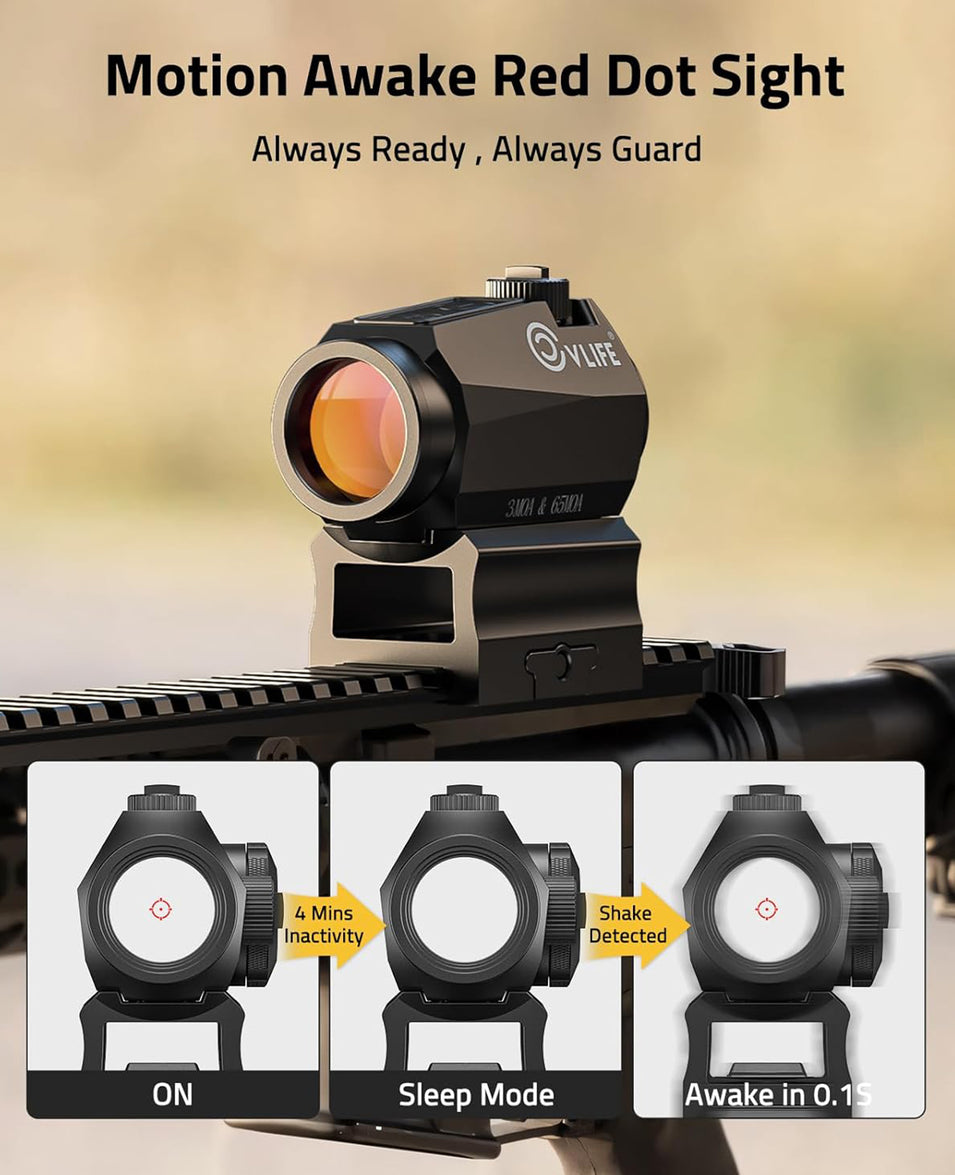 CVLIFE WolfCovert 3 MOA Dot & 65 MOA Circle Motion Awake Multiple Reti