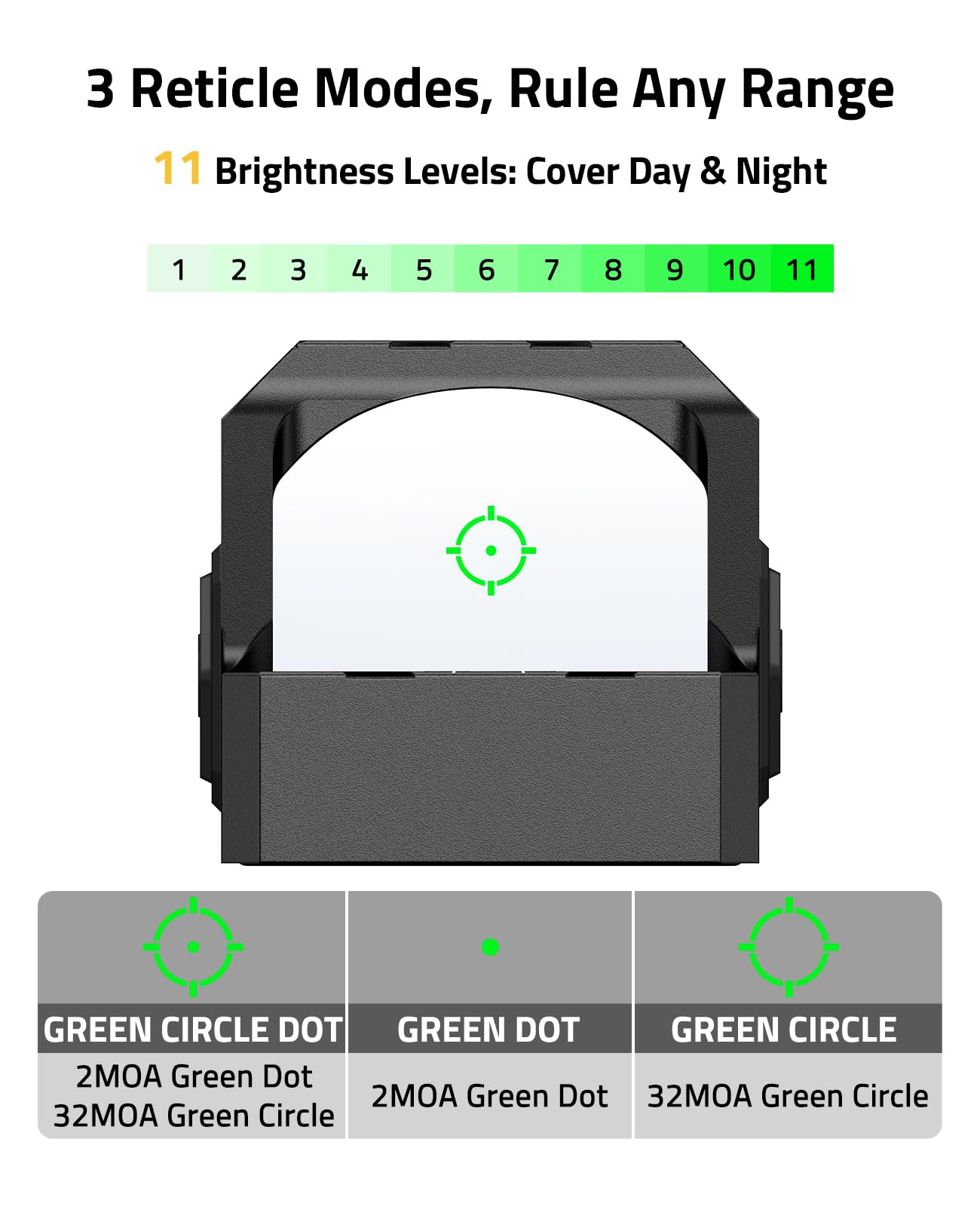 CVLIFE WolfProwl Multiple Reticle Green Dot Sight