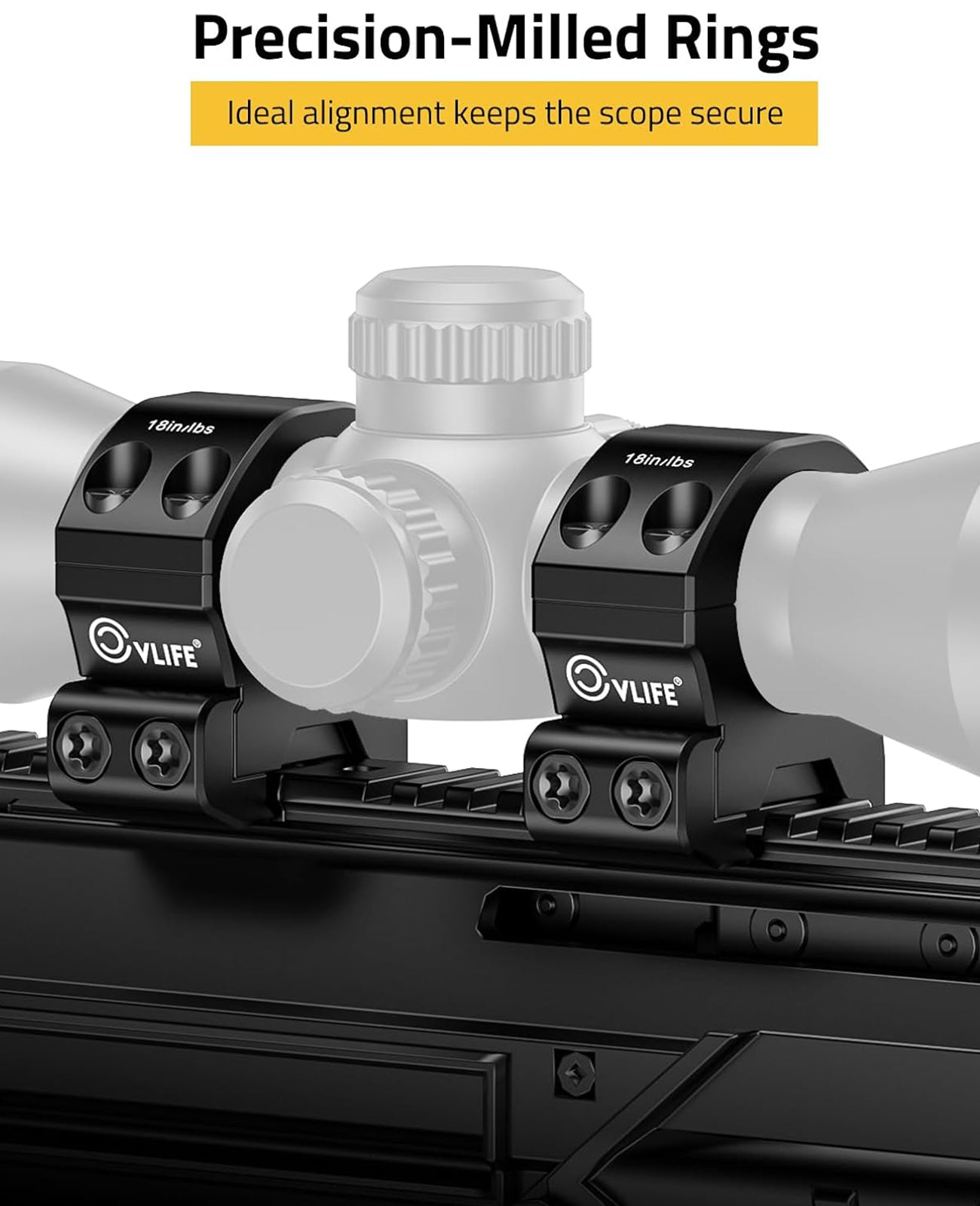 CVLIFE Precision 1 Inch Scope Rings Mount - 2 Pieces