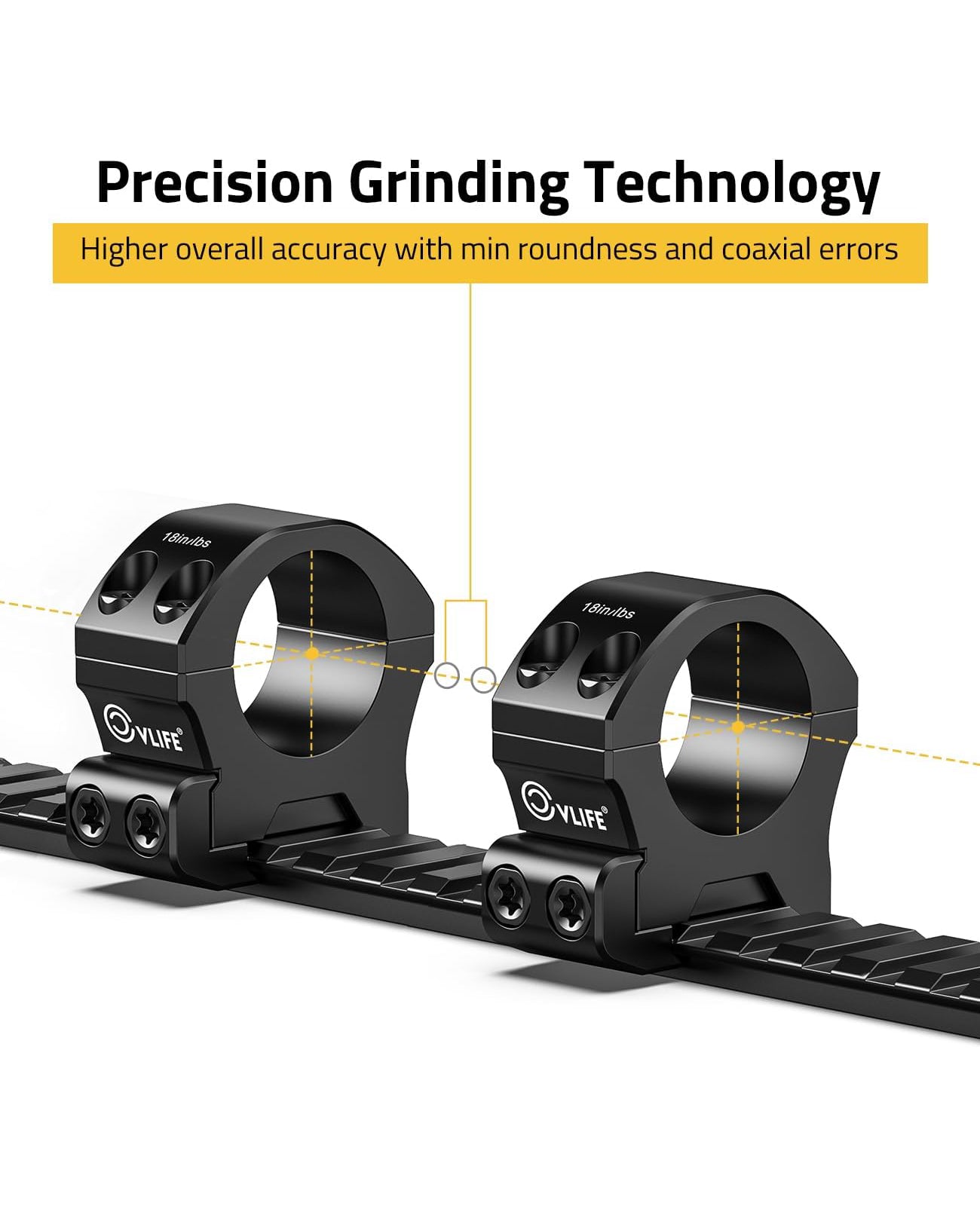 CVLIFE Precision 1 Inch Scope Rings Mount - 2 Pieces