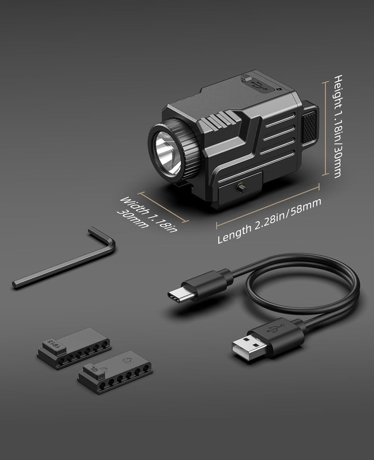 CVLIFE 800 Lumens Pistol Flashlight - Global