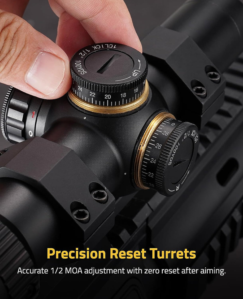 CVLIFE 1-6x24 LPVO Rifle Scope with 30mm Cantilever Mount