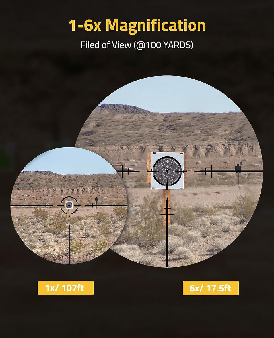 CVLIFE 1-6x24 LPVO Rifle Scope with 30mm Cantilever Mount