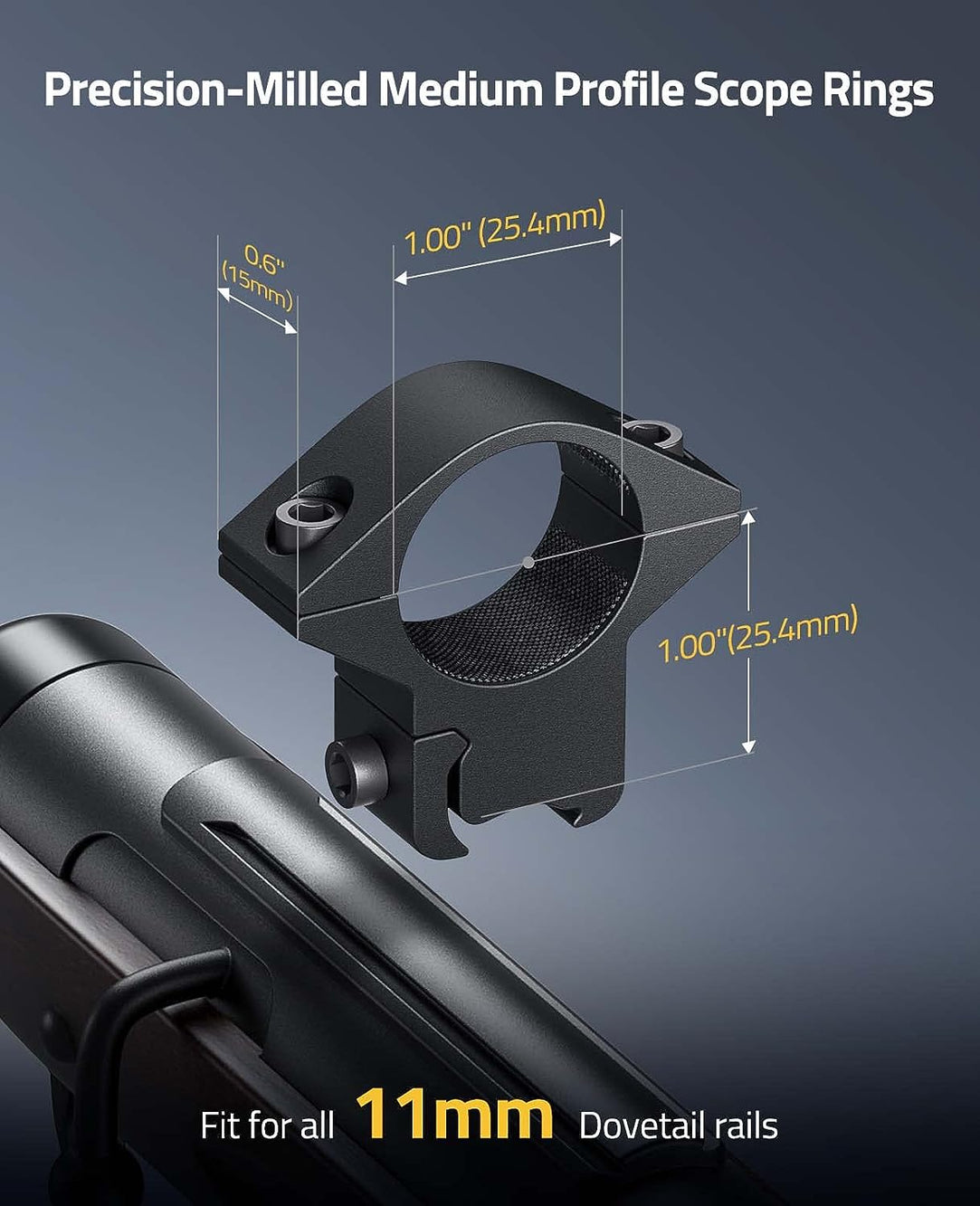 CVLIFE 1 inch Dovetail Scope Rings Mounts for 3/8" or 11mm Dovetail Ra
