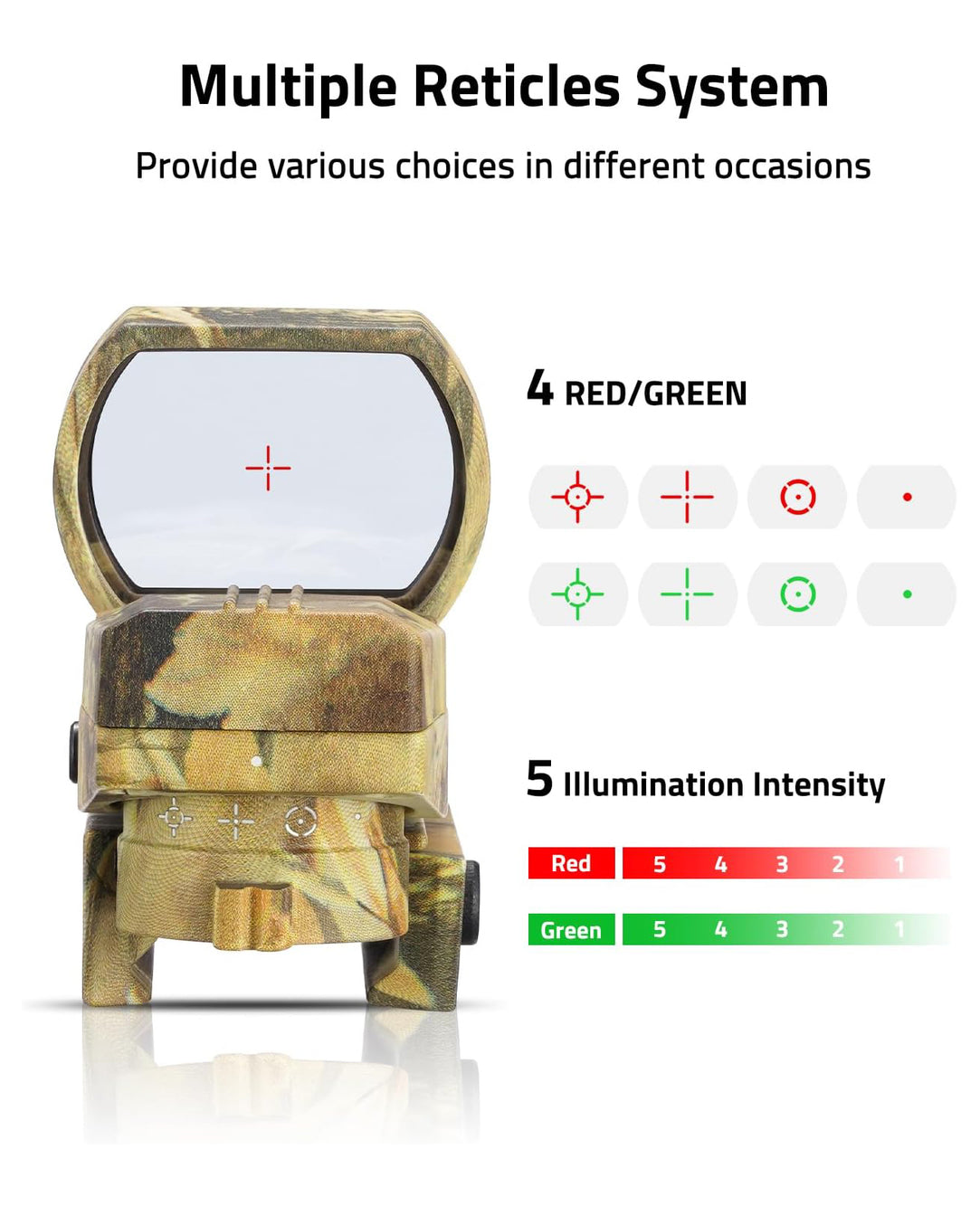 CVLIFE FoxSpook 1x22x33mm Dot Sight Red Green Dot Sight with 20mm Rail