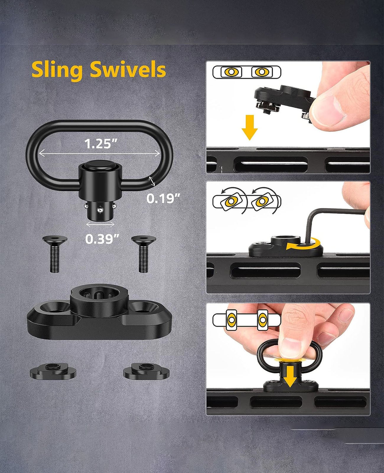 CVLIFE 2 Point Sling Adjustable Length Rifle Sling with Sling Swivels