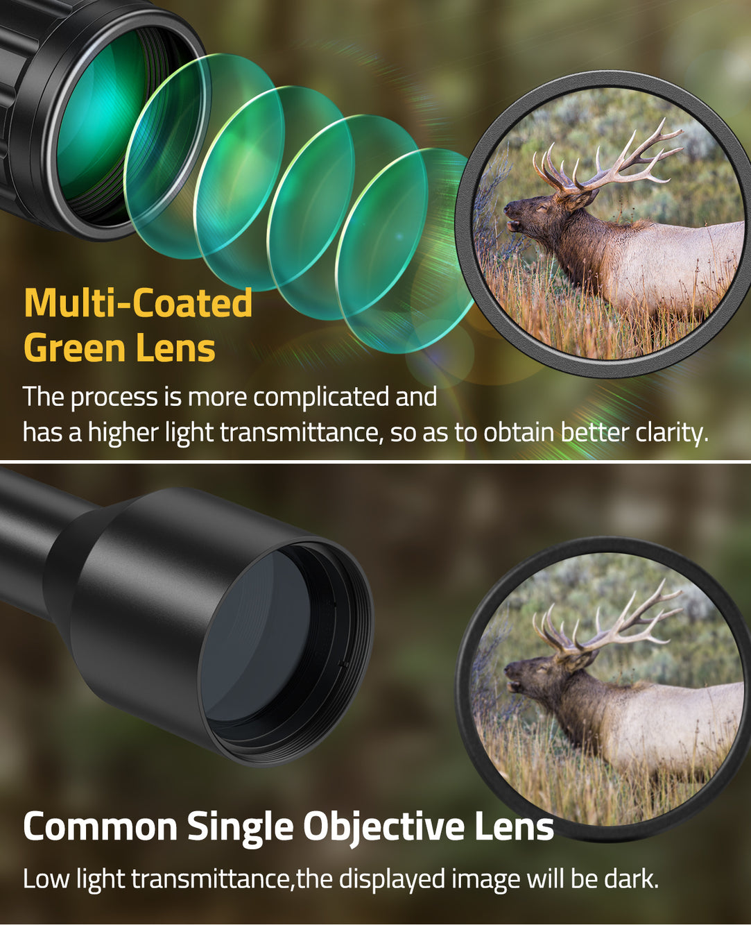 CVLIFE FoxSpook 6-24x50 AOE Red and Green Illuminated Scope - Global