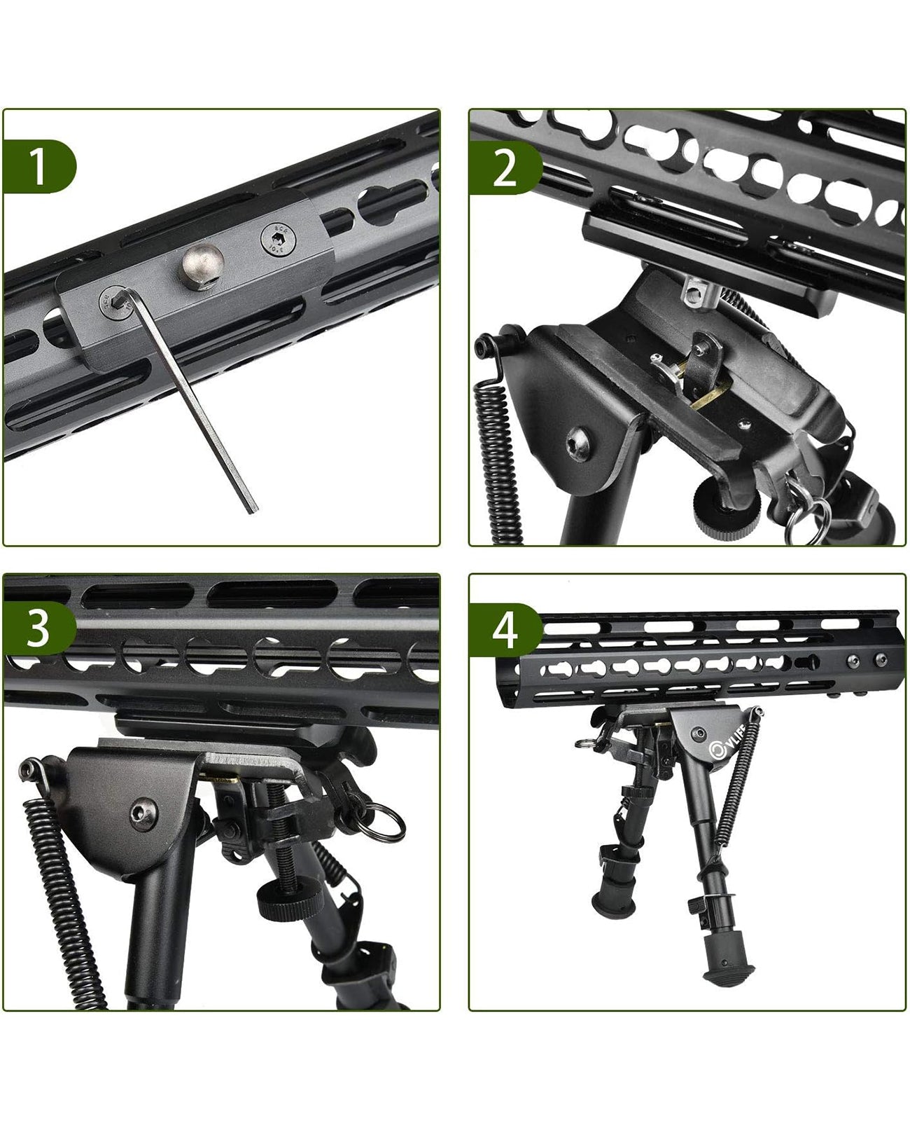 CVLIFE 6-9 Inches Bipod with Keymod Mount Adapter