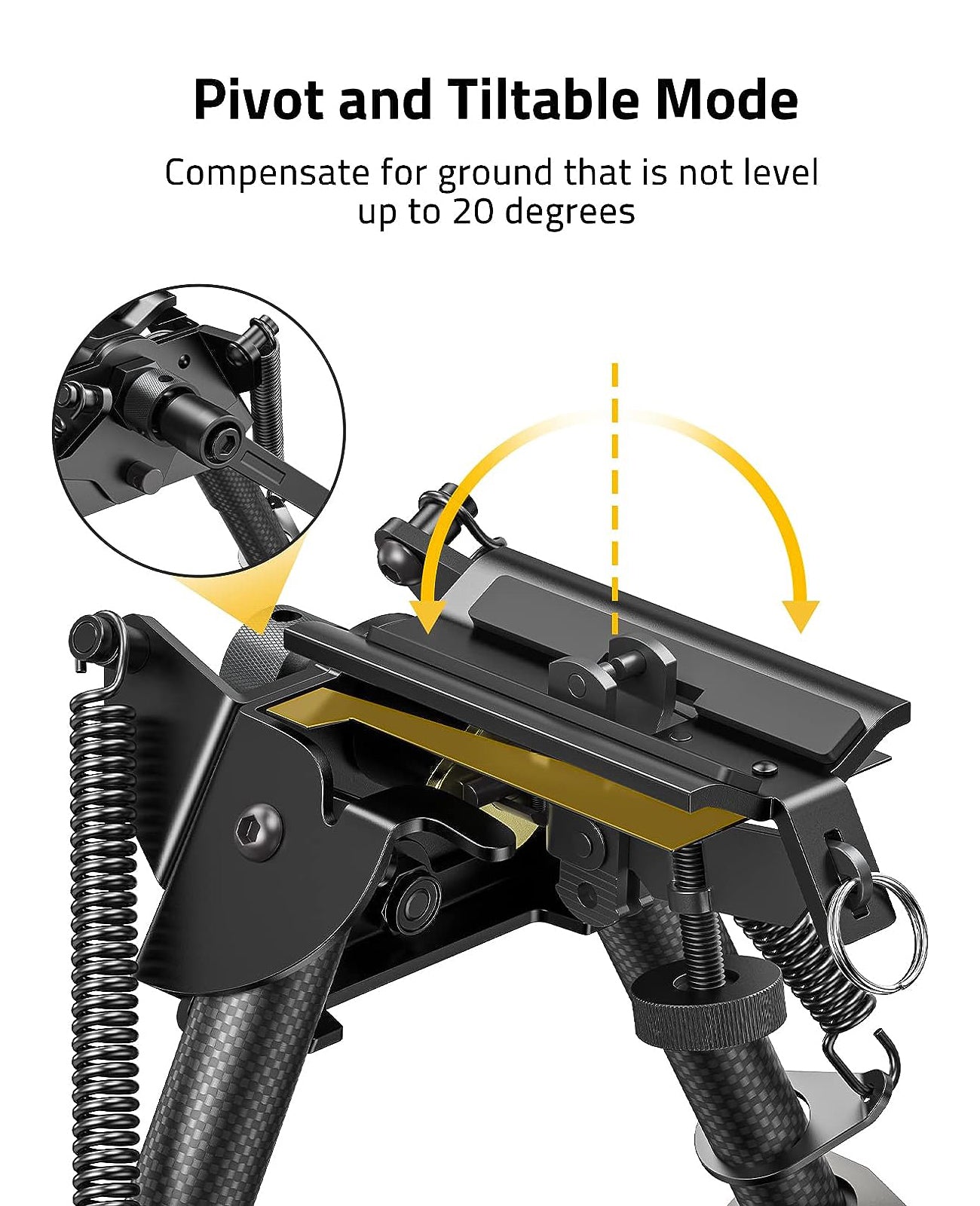 CVLIFE 6-9 Inches Rifle Bipod Pivot Tilting Bipods Compatible with Mlo