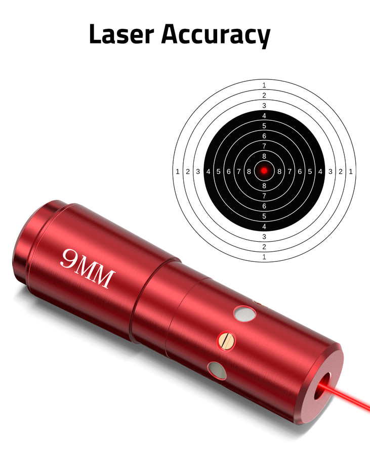 CVLIFE Bore Sight Laser 9mm Red Dot Boresighter with 2 Sets of Batteri