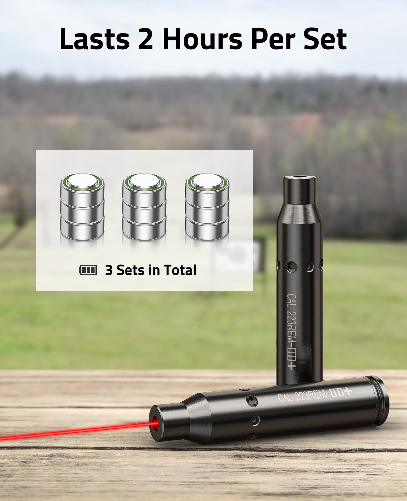 CVLIFE Bore Sight Laser 223/556 with 3 Sets of Batteries - Global