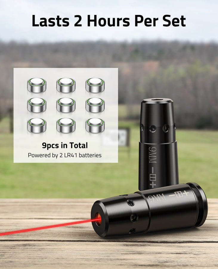 CVLIFE Bore Sighting Laser 9mm Laser Bore Sighter with Batteries - Glo
